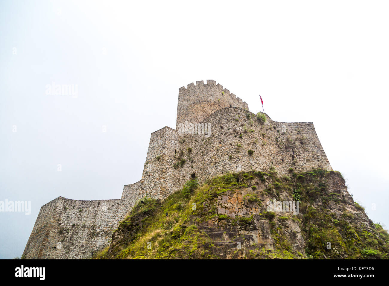 General view of Historical Zil Castle on the top of a hill with big ...