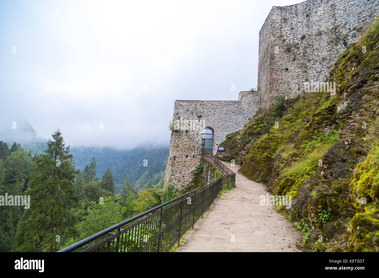 General view of Historical Zil Castle on the top of a hill with big ...