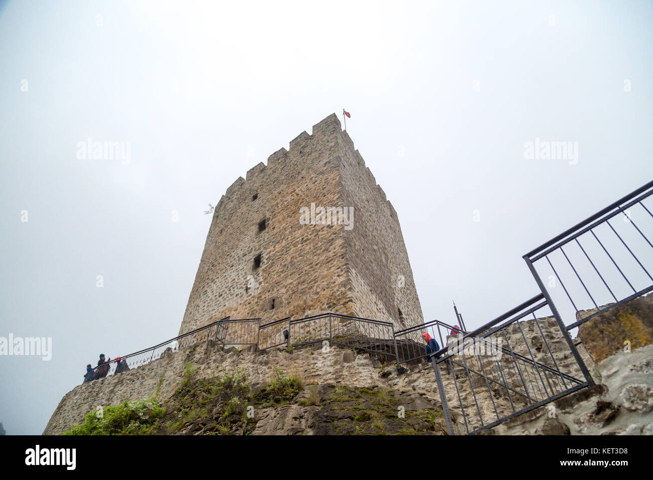 General view of Historical Zil Castle on the top of a hill with big ...