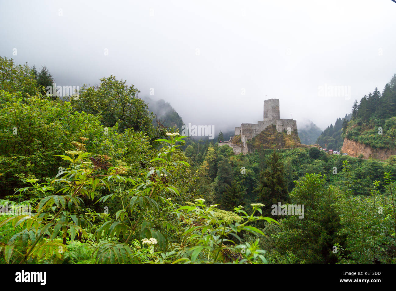 General view of Historical Zil Castle on the top of a hill with big ...