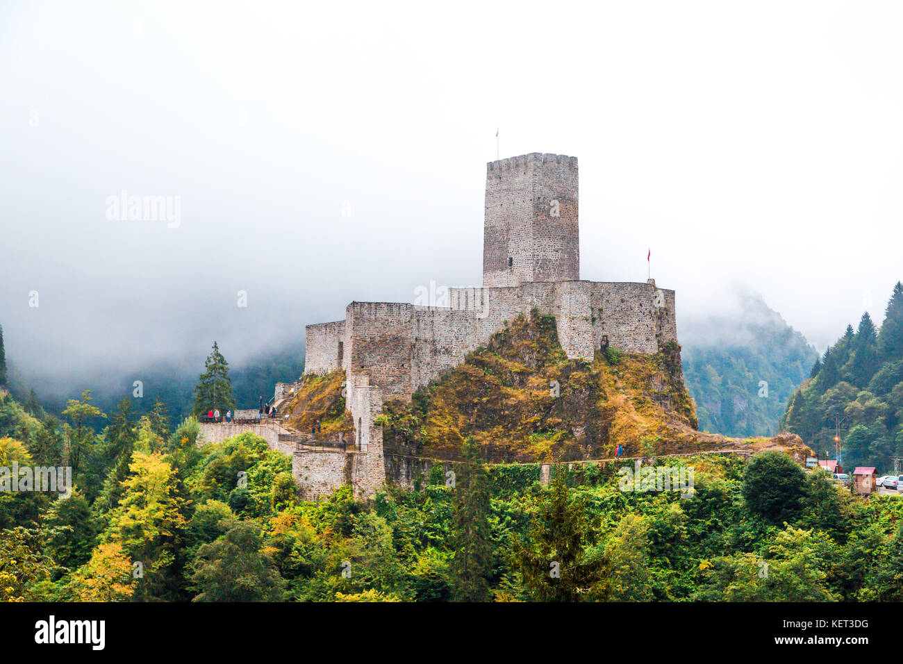 General view of Historical Zil Castle on the top of a hill with big ...