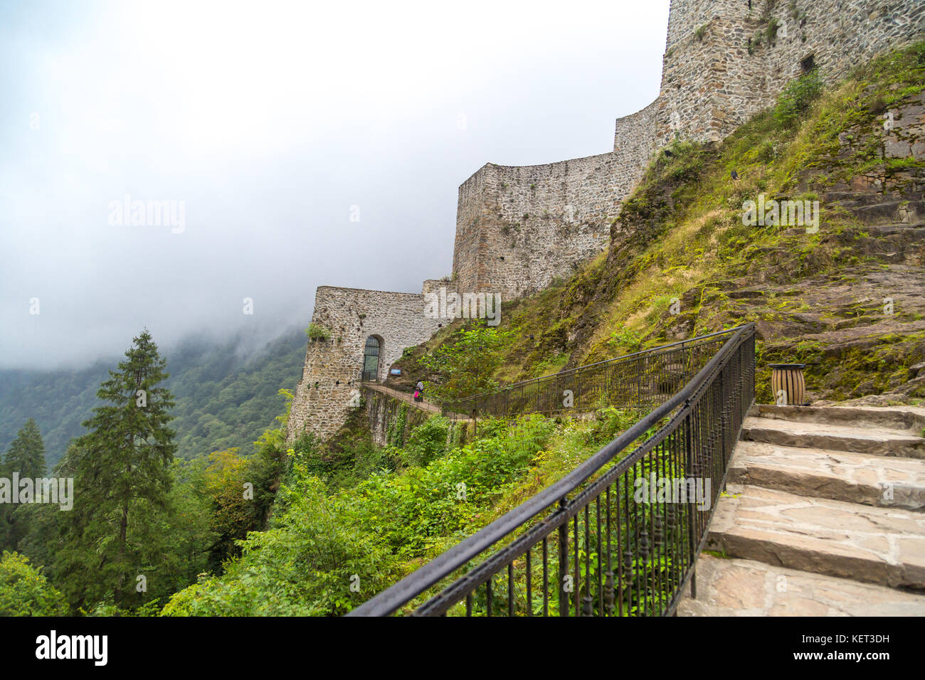 General view of Historical Zil Castle on the top of a hill with big ...