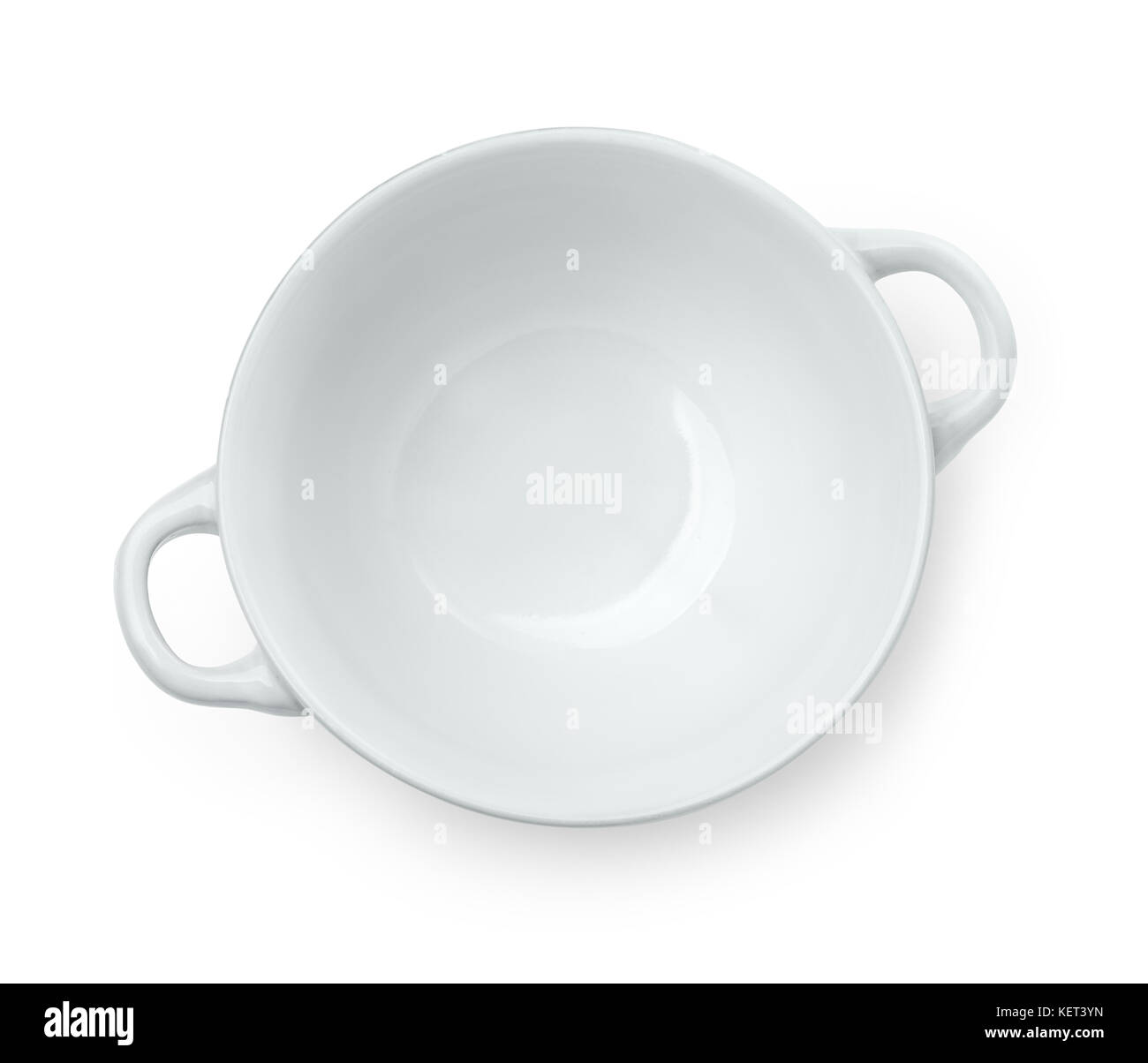 Top view of empty ceramic soup bowl isolated on white Stock Photo - Alamy