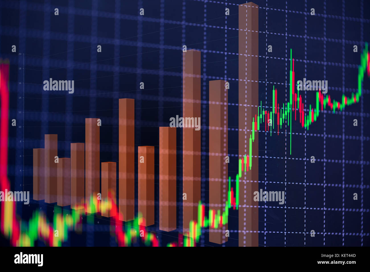 Candle stick graph chart with indicator showing bullish point or ...