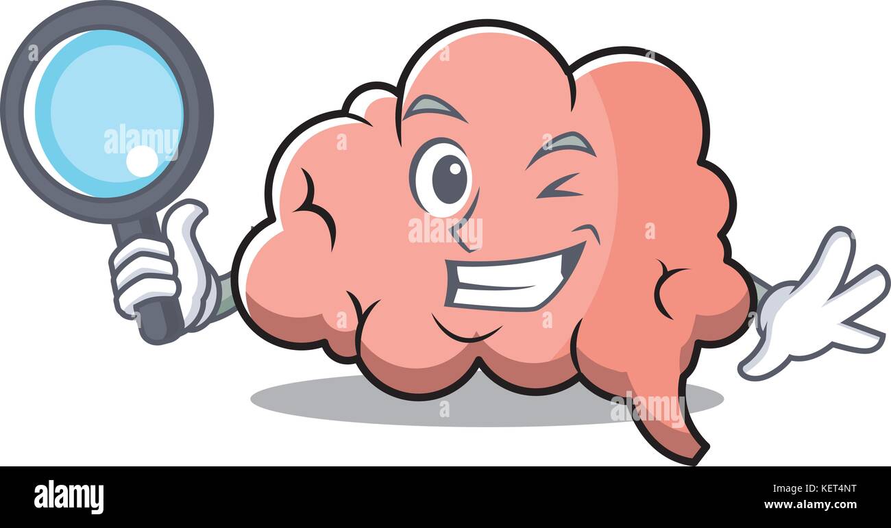 Detective brain character cartoon mascot Stock Vector Image & Art - Alamy