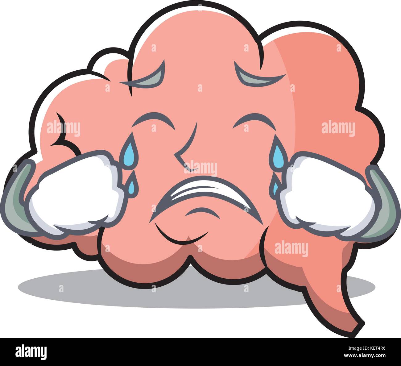 Crying brain character cartoon mascot Stock Vector Image & Art - Alamy