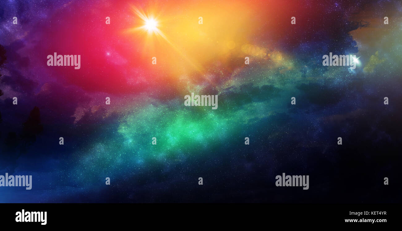 Celestial Art, Stars and Galaxies in Outer Space Showing the Beauty of ...