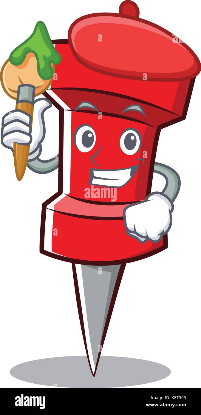 Artist red pin character cartoon Stock Vector Image & Art - Alamy