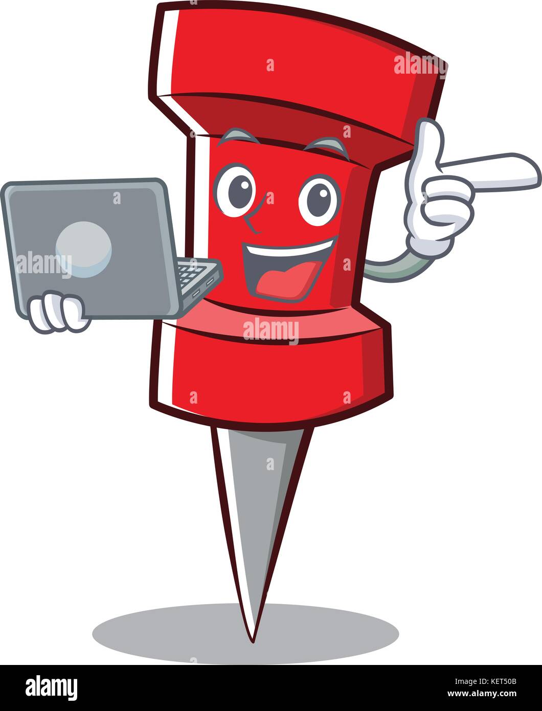 With laptop red pin character cartoon Stock Vector Image & Art - Alamy