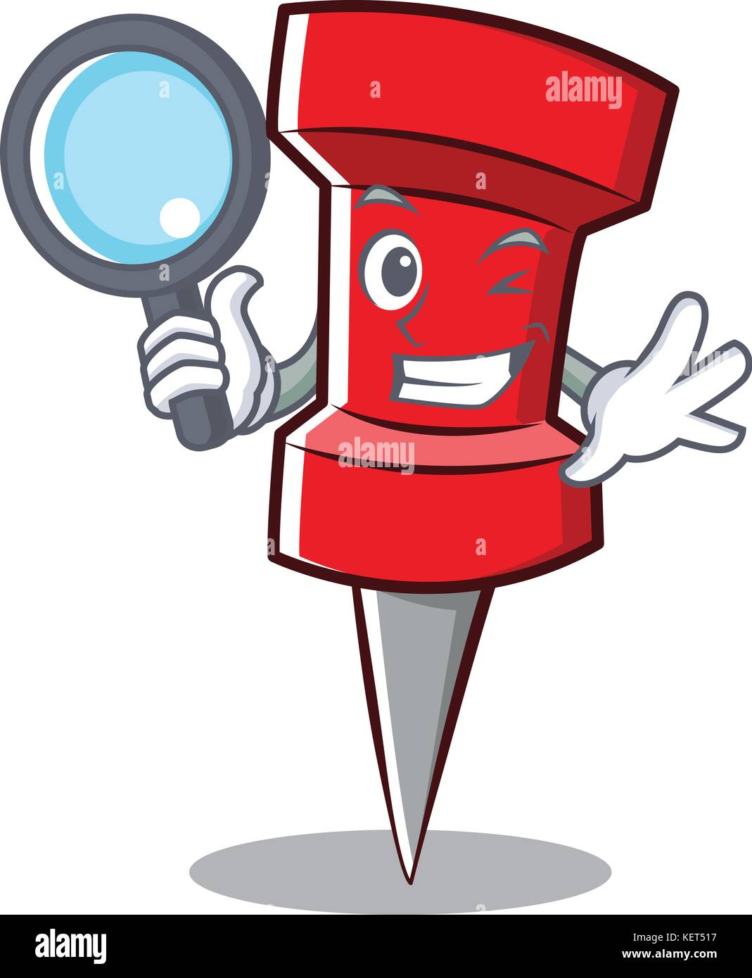 Detective red pin character cartoon Stock Vector Image & Art - Alamy