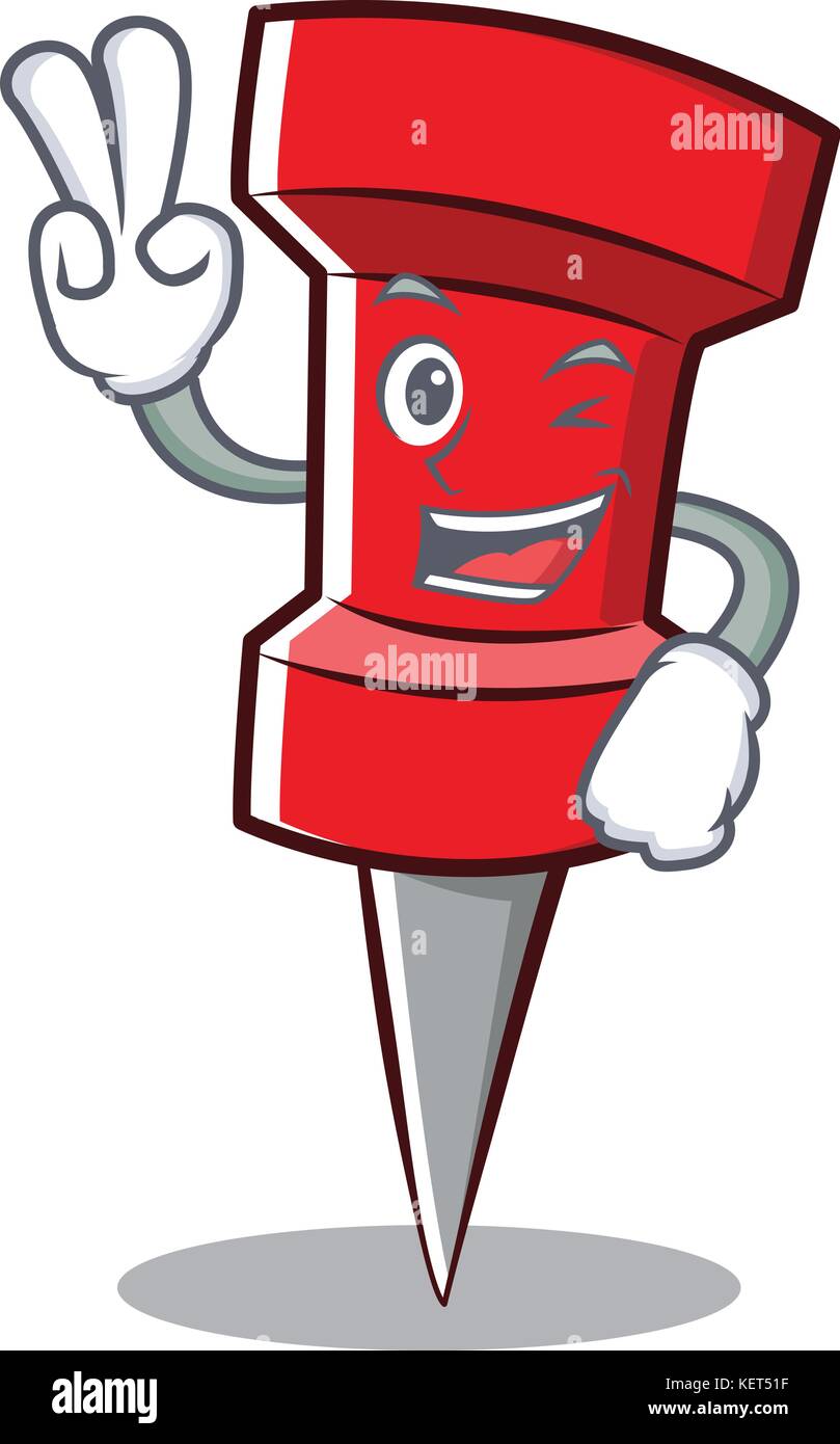 Two finger red pin character cartoon Stock Vector Image & Art - Alamy