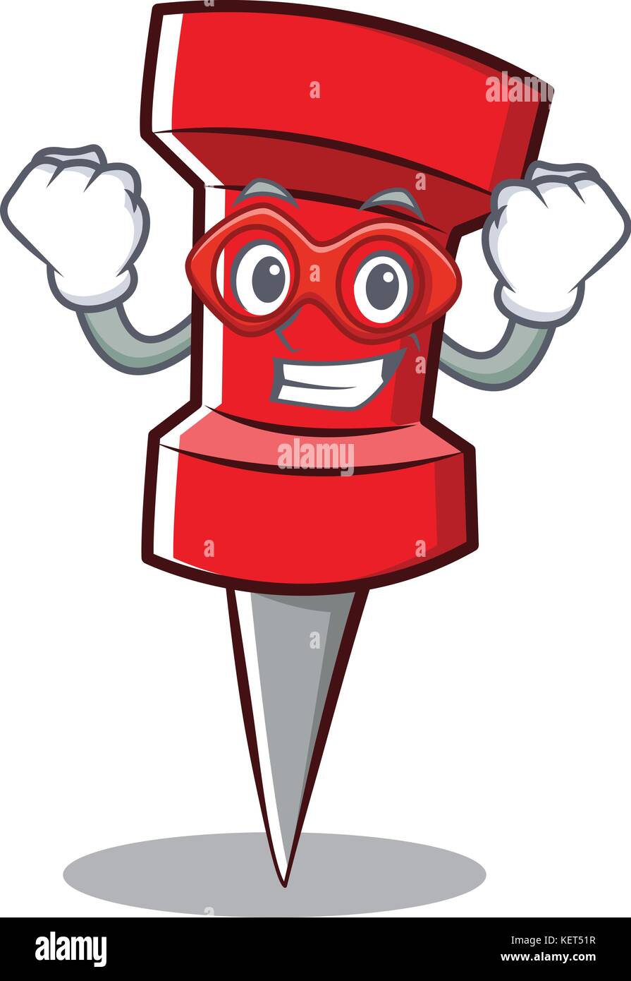 Super hero red pin character cartoon Stock Vector Image & Art - Alamy