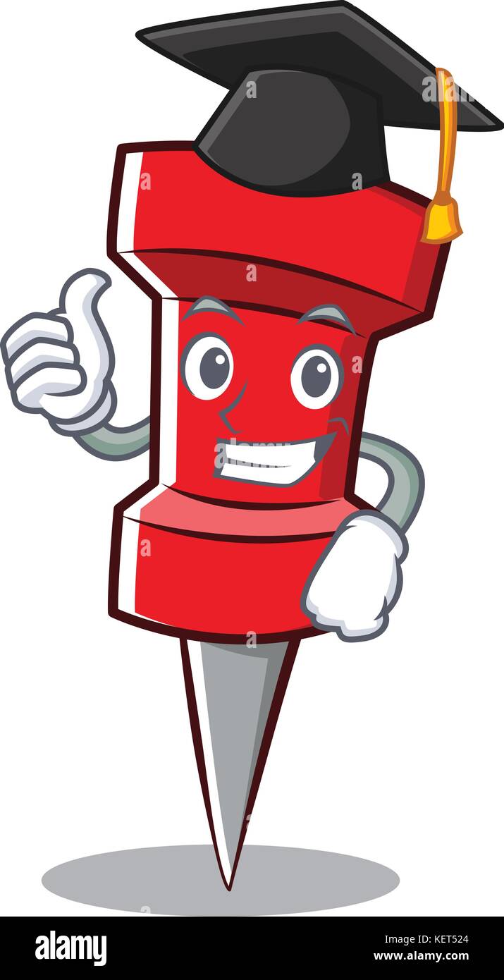 Graduation red pin character cartoon Stock Vector Image & Art - Alamy
