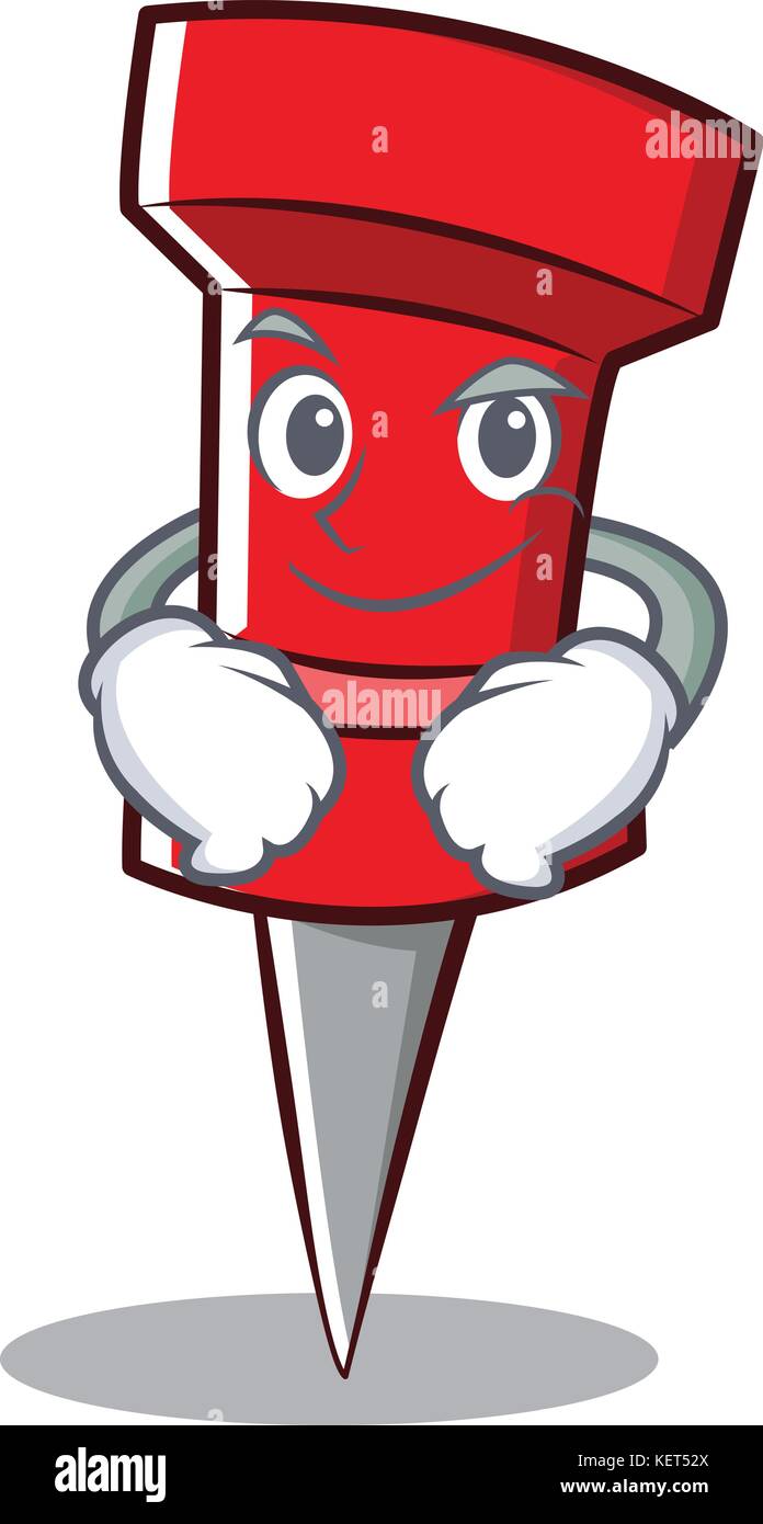 Smirking red pin character cartoon Stock Vector Image & Art - Alamy