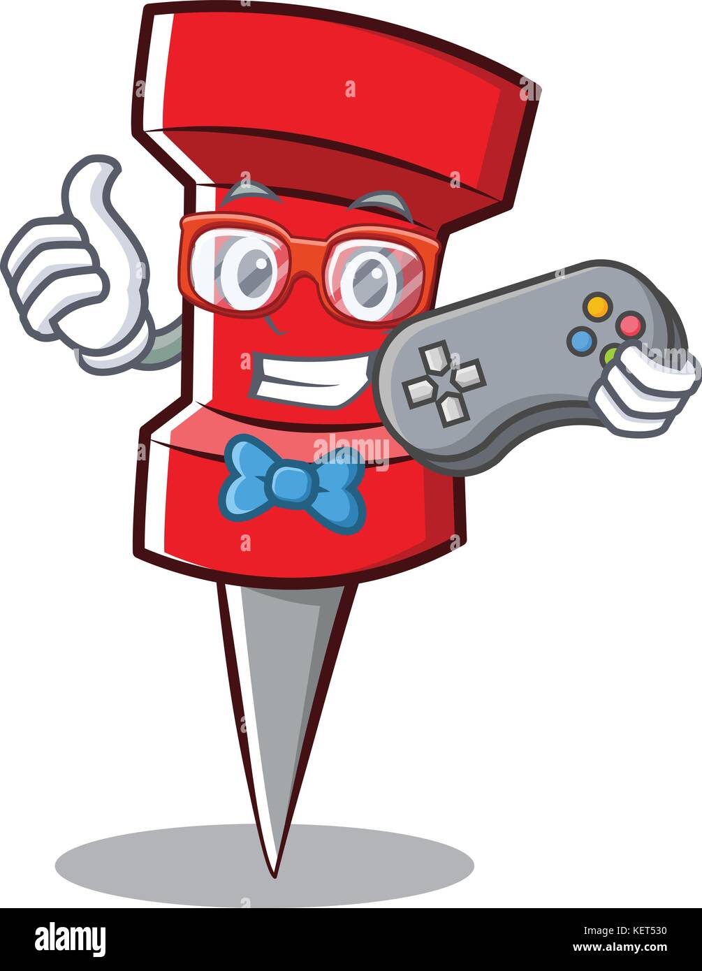 Gamer red pin character cartoon Stock Vector Image & Art - Alamy