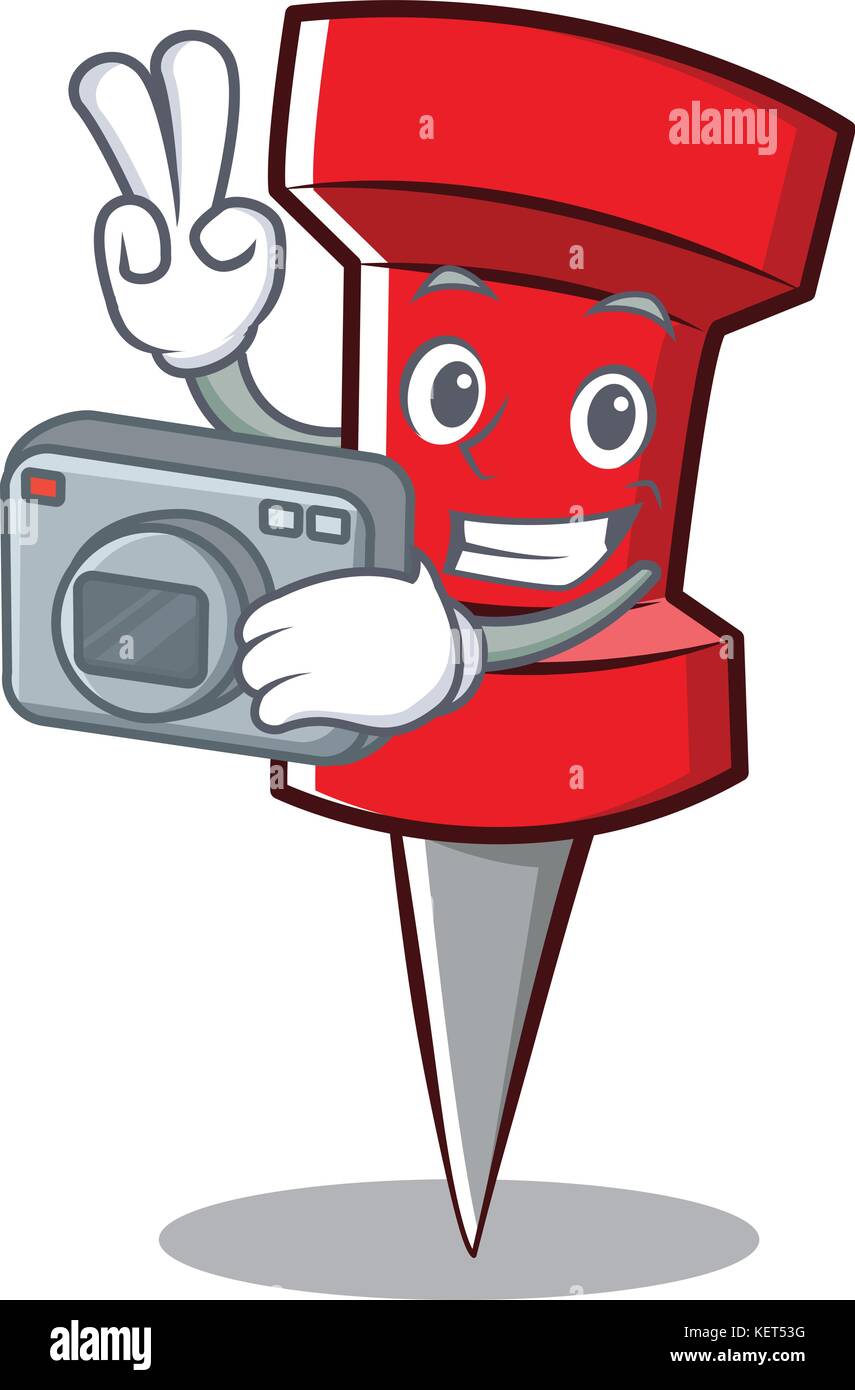 Photography red pin character cartoon Stock Vector Image & Art - Alamy