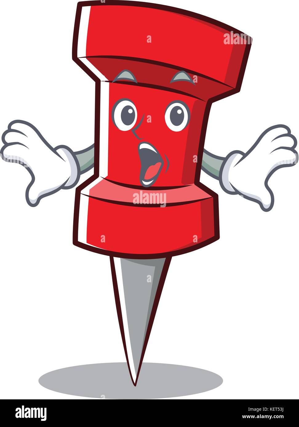 Surprised red pin character cartoon Stock Vector Image & Art - Alamy