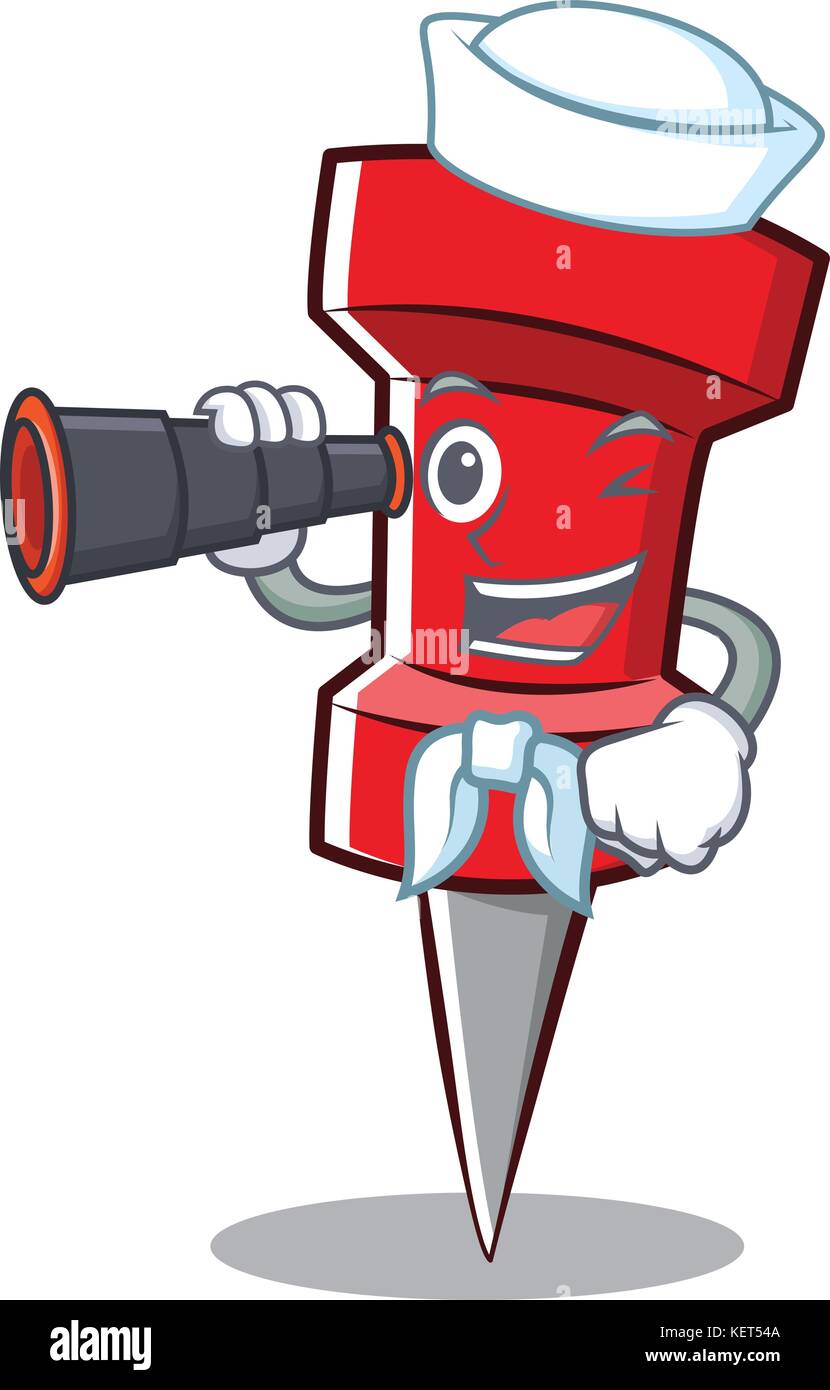 Sailor red pin character cartoon Stock Vector Image & Art - Alamy