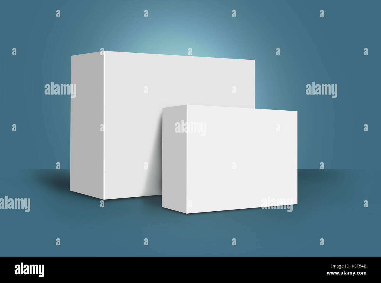 Two 3D White Boxes on Ground, Mock Up Template Ready For Your Design ...