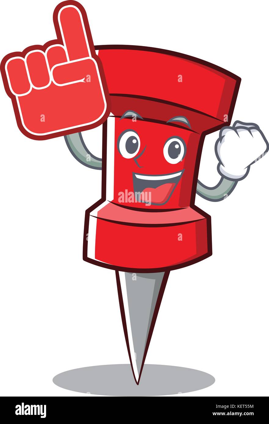 Foam finger red pin character cartoon Stock Vector Image & Art - Alamy