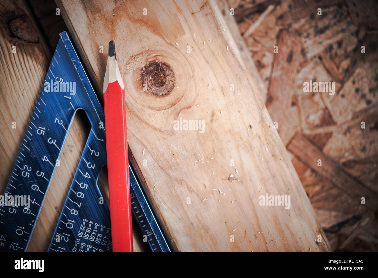 Lumber Woodwork Creation. Wood Construction Tools Concept Stock Photo ...