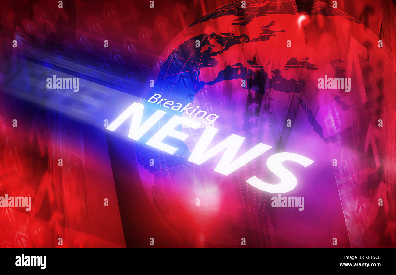 Graphical digital breaking news background with arrows and news text ...