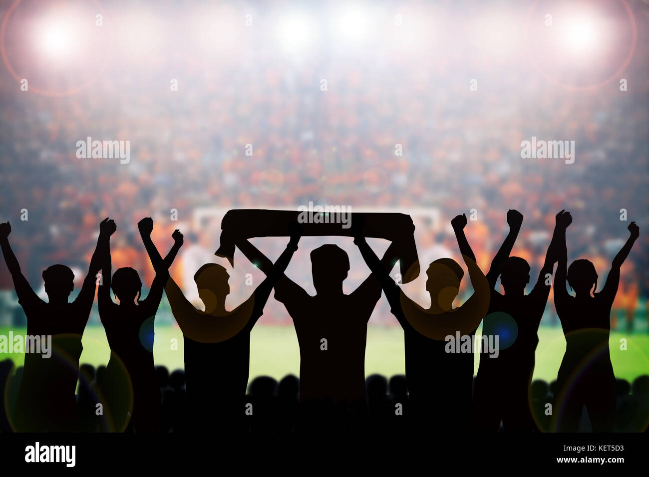 Spectators football match silhouettes hi-res stock photography and ...