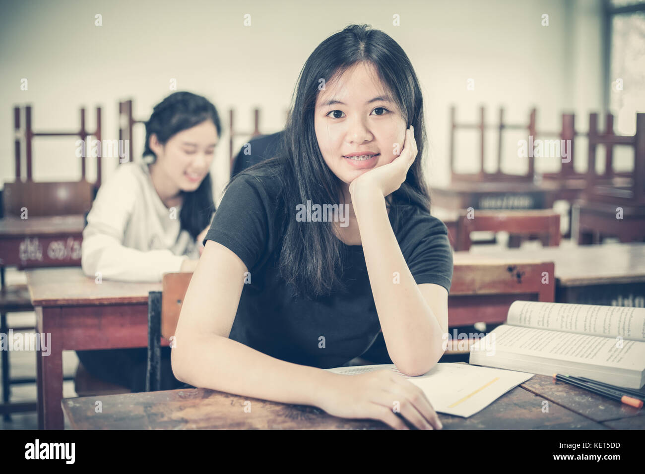 Asian Group of students sharing with the ideas for working on the ...