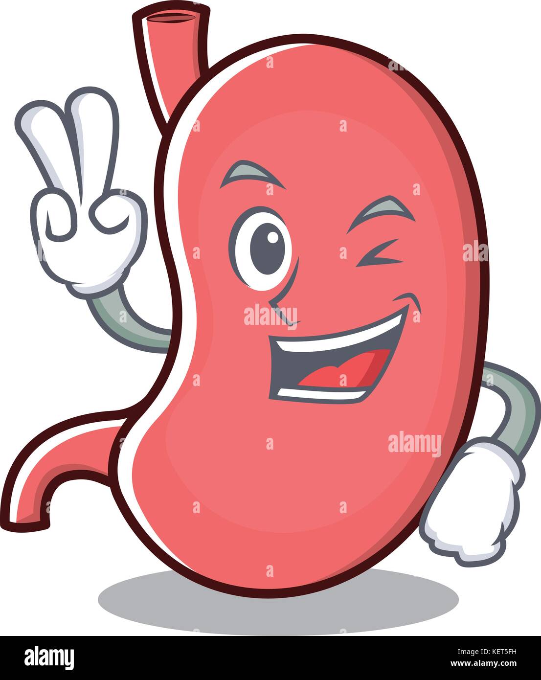 Two finger stomach character cartoon mascot Stock Vector Image & Art ...