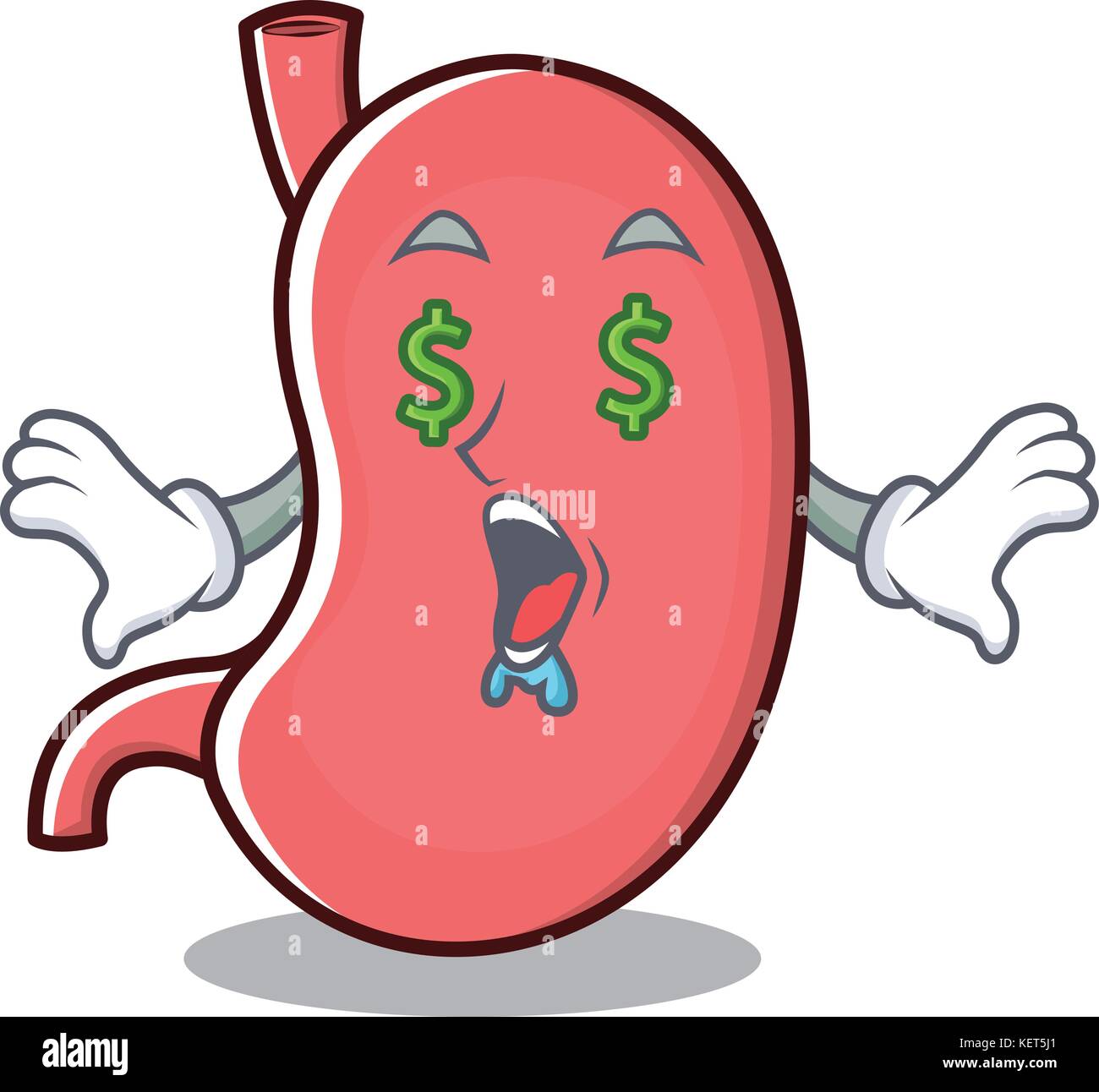 Money stomach character cartoon Stock Vector Images - Alamy
