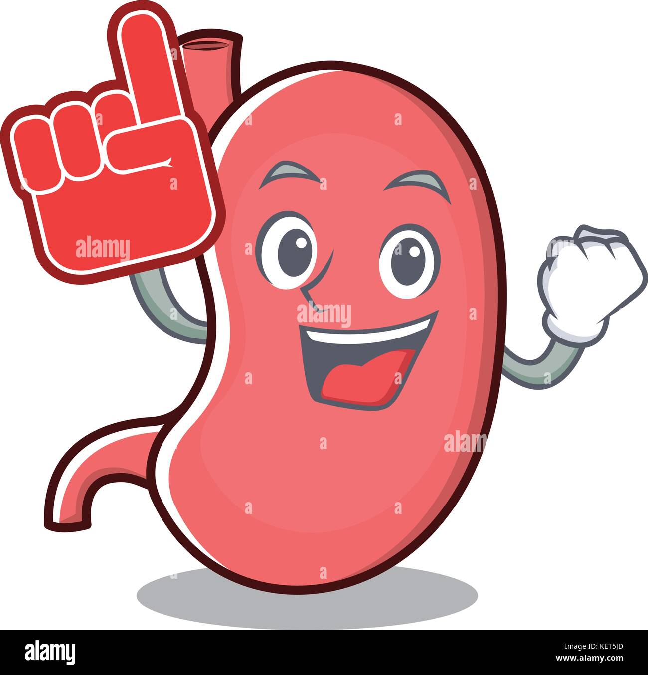 Foam finger stomach character cartoon mascot Stock Vector Image & Art ...