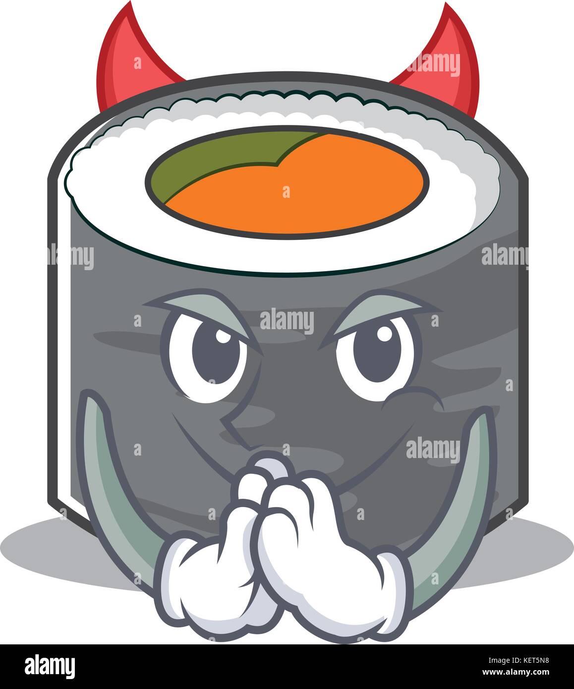 Devil sushi cartoon character style Stock Vector Image & Art - Alamy