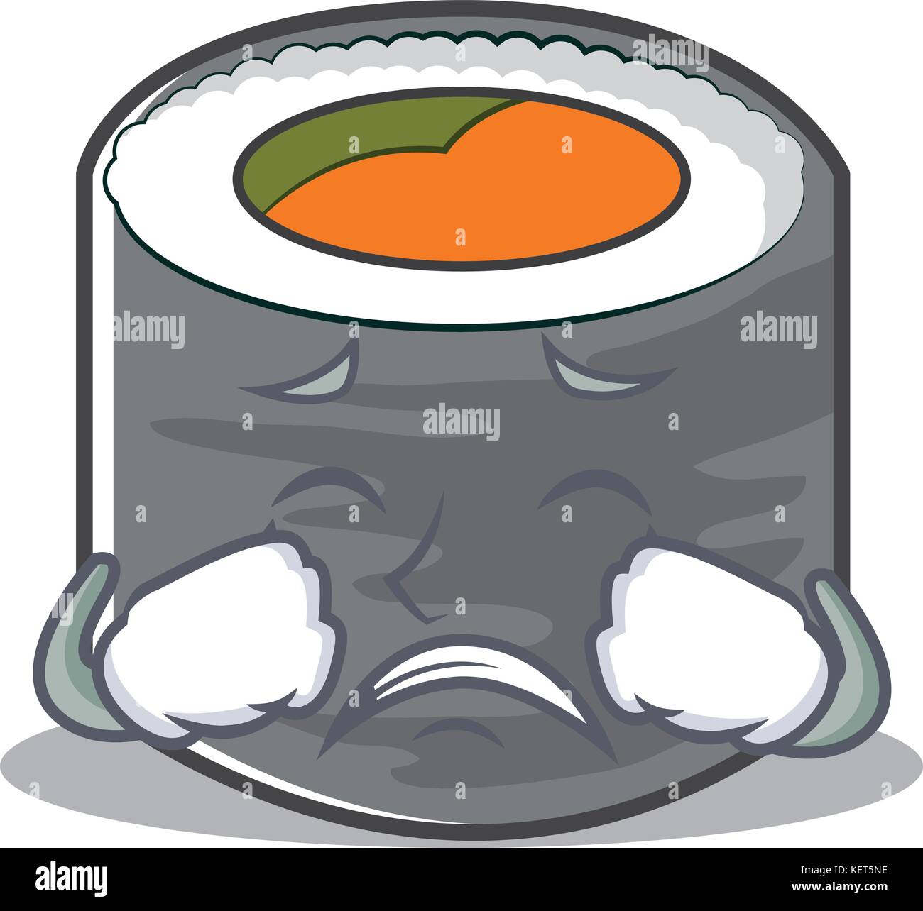 Crying sushi cartoon character style Stock Vector Image & Art - Alamy