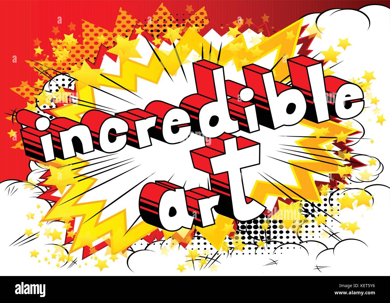 Incredible Art - Comic book style word on abstract background Stock ...