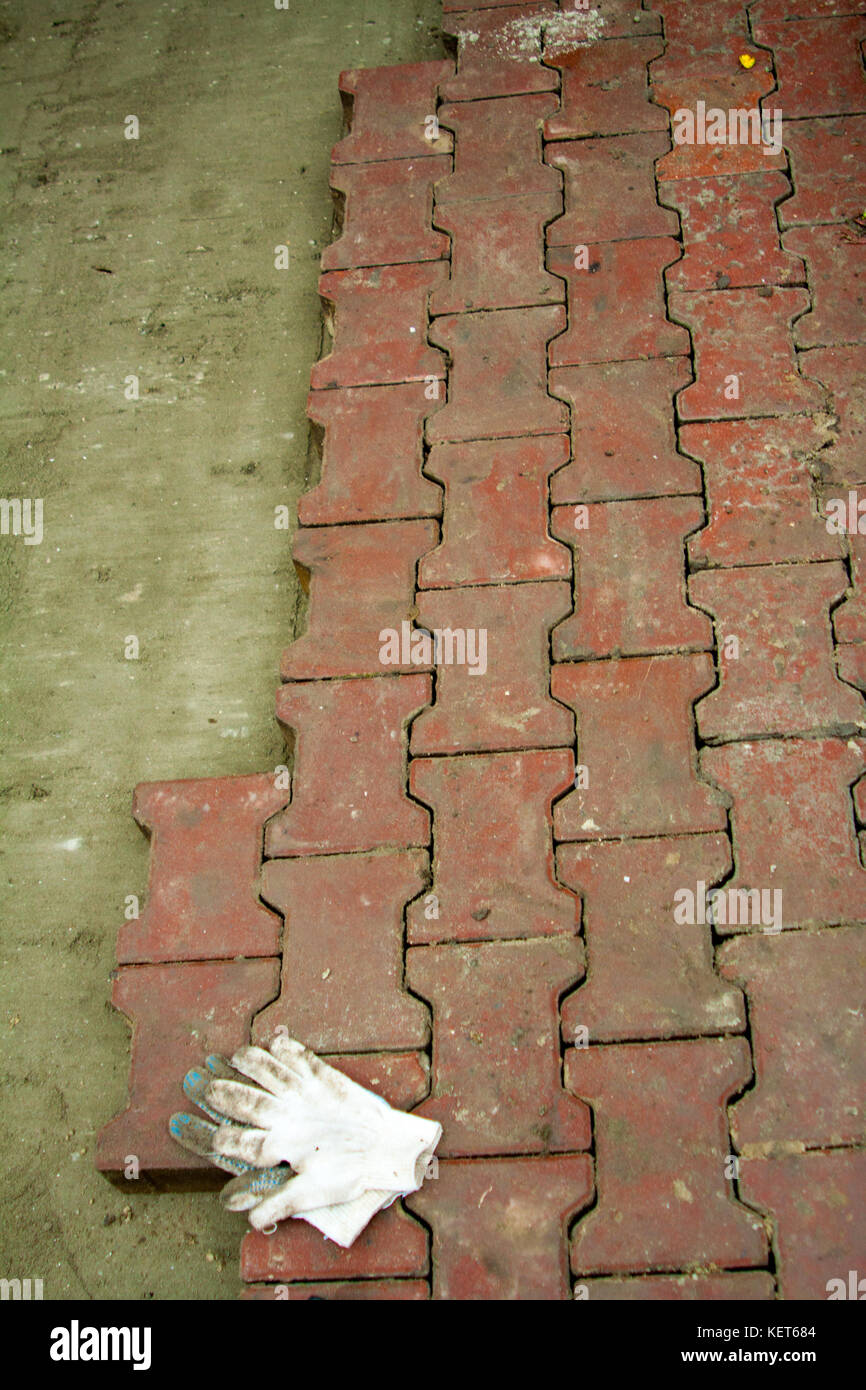 colored concrete paving slab with a beautiful high-quality texture ...