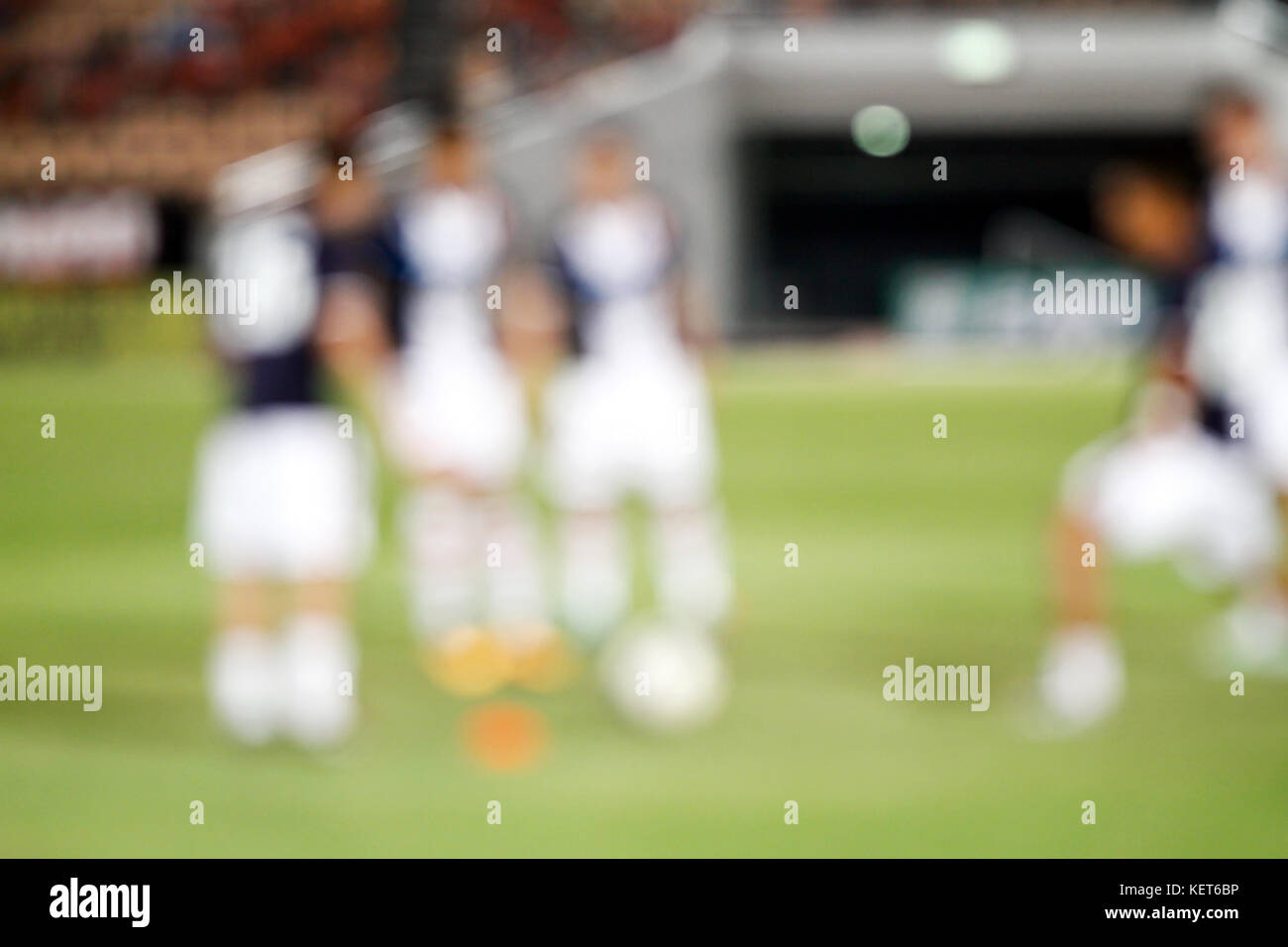 blurry soccer and football player training for background Stock Photo ...