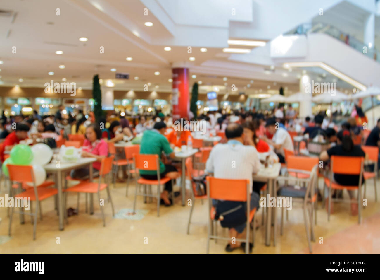 blurry food court at supermarket/mall for background Stock Photo - Alamy