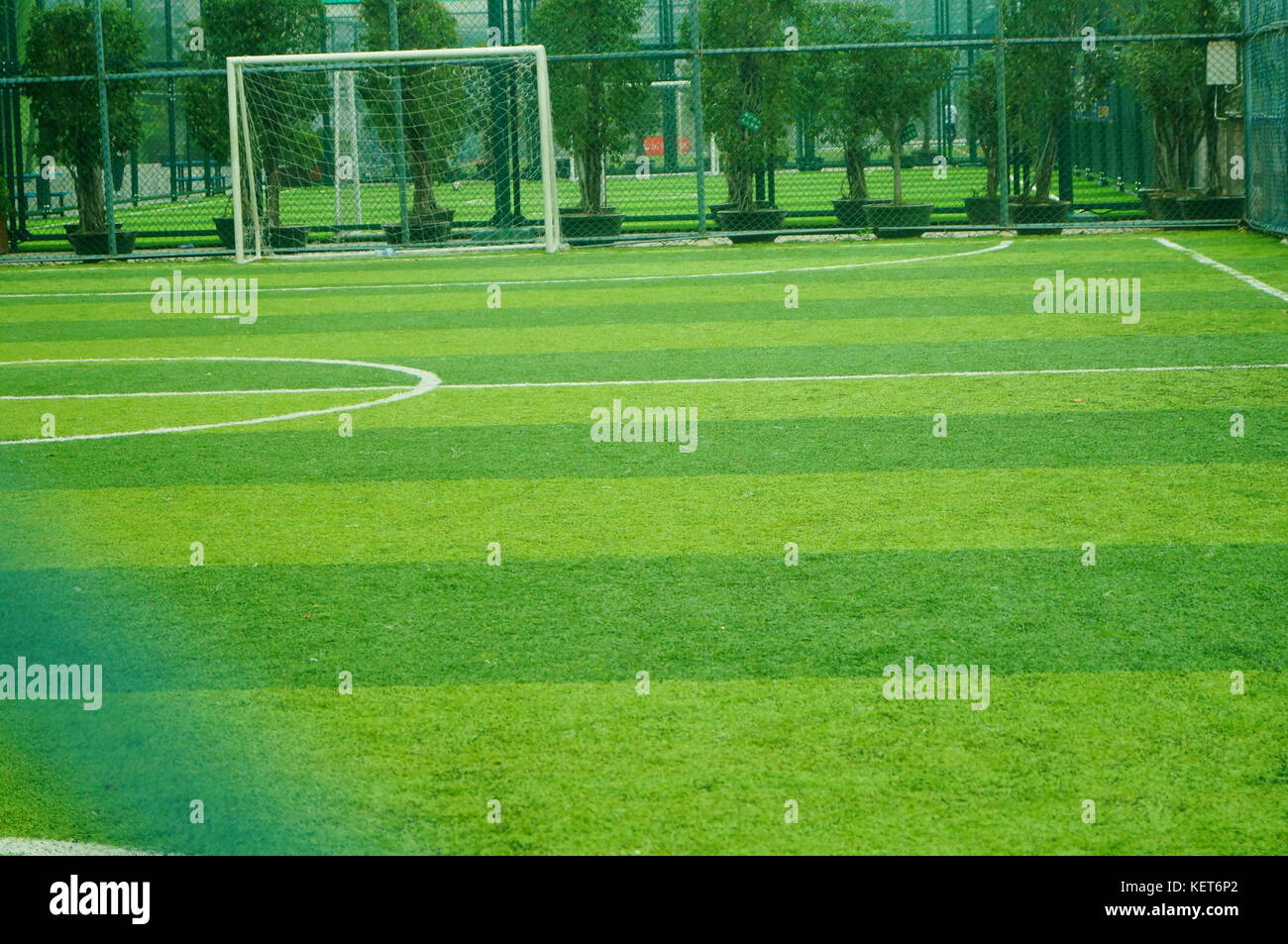 Features of the football stadium and the football net Stock Photo - Alamy