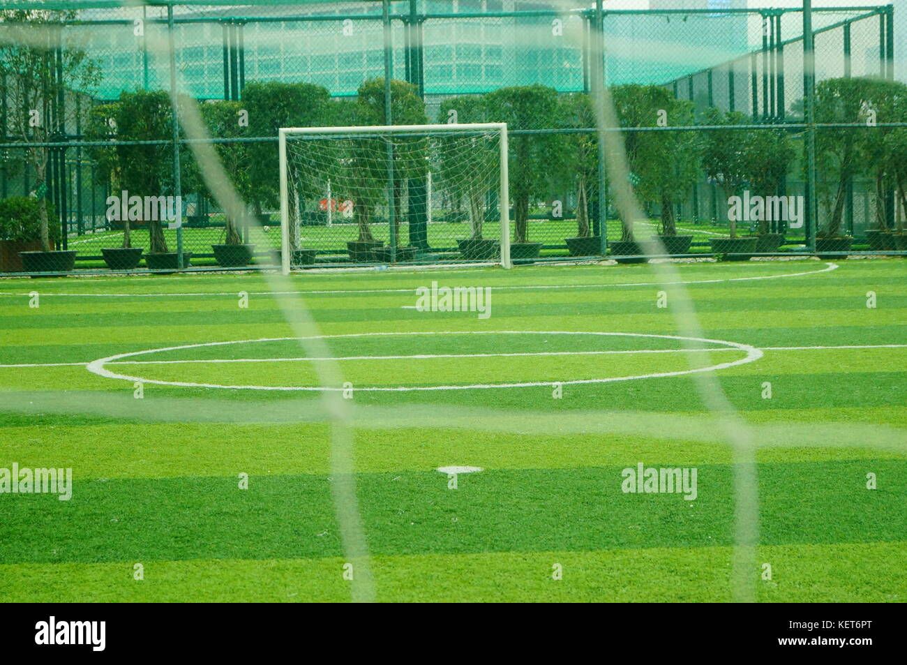 Features of the football stadium and the football net Stock Photo - Alamy