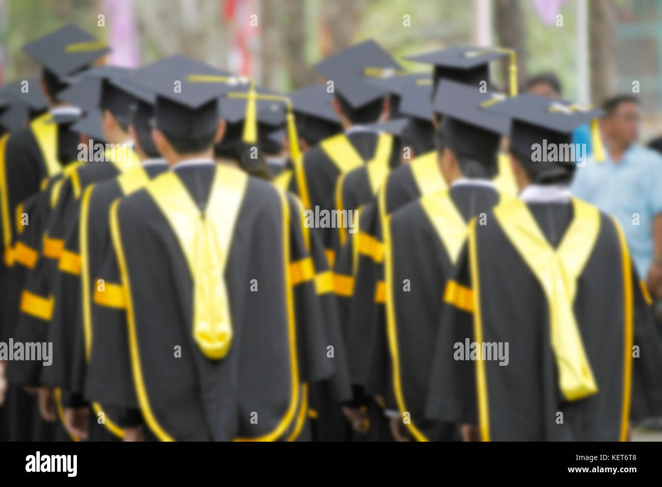 blurry of Graduates are walking the line to get a diploma Stock Photo ...