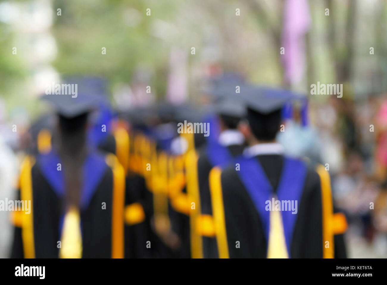 blurry of Graduates are walking the line to get a diploma Stock Photo ...