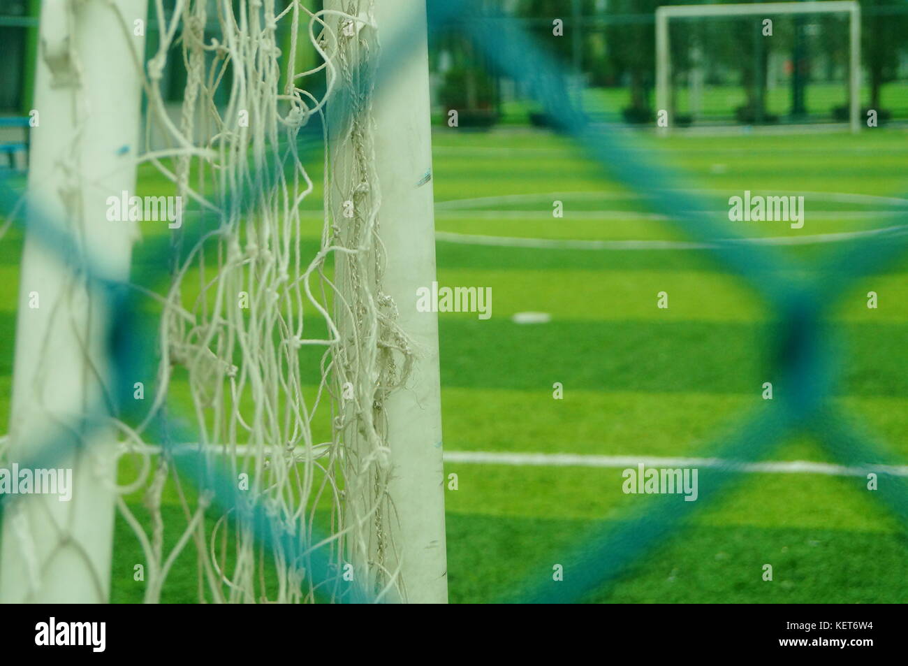 Features of the football stadium and the football net Stock Photo - Alamy
