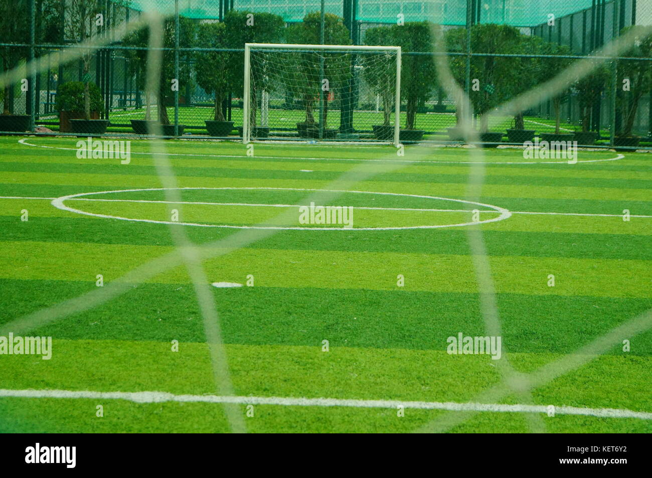 Features of the football stadium and the football net Stock Photo - Alamy
