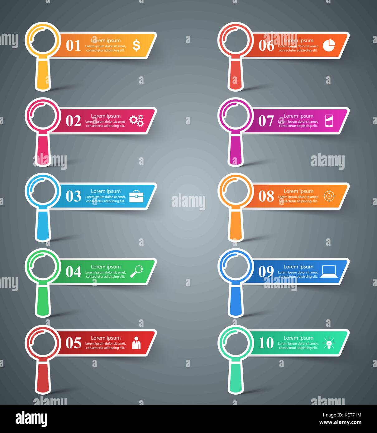 Set 10 loupe infographic Stock Vector Image & Art - Alamy