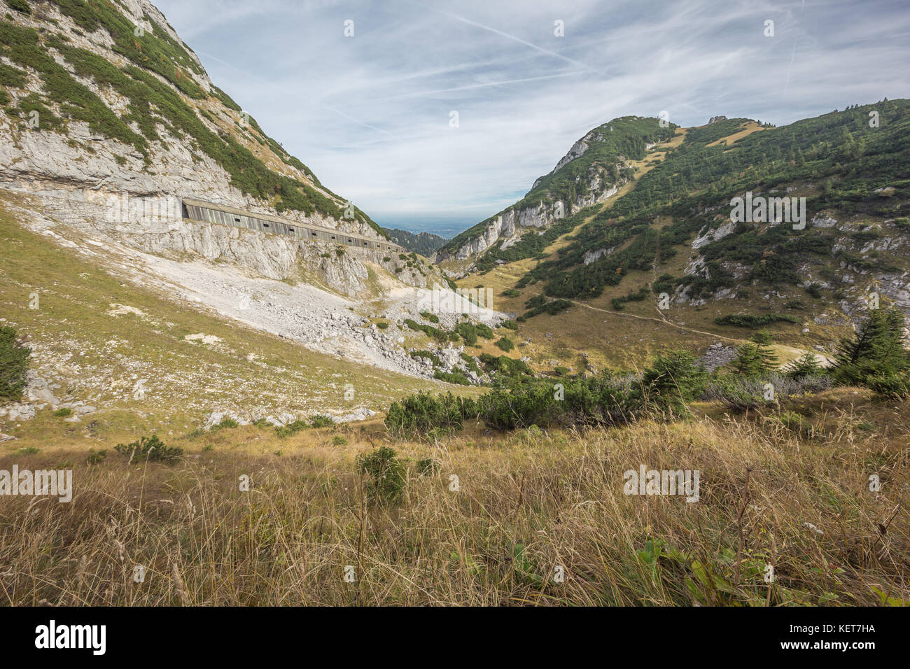 View of the Wendelstein rack railway near the top station Stock Photo ...