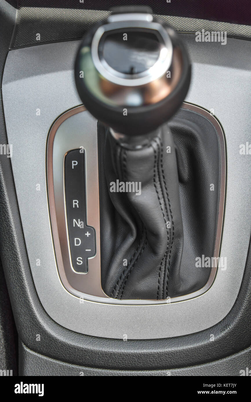 Detail of modern car interior automatic transmission car Stock Photo ...