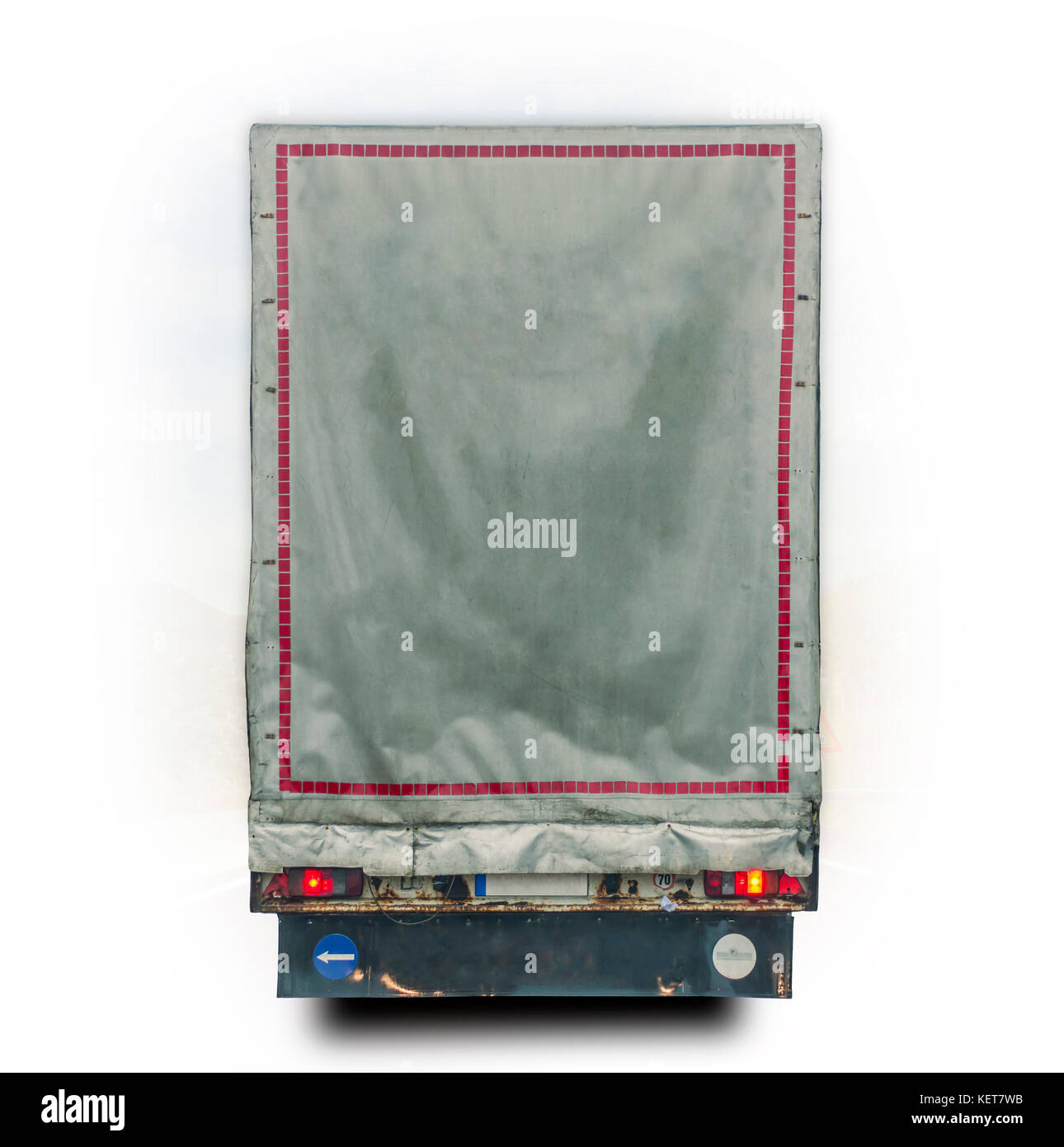 Back view of turck cargo transport container isolated on white Stock ...