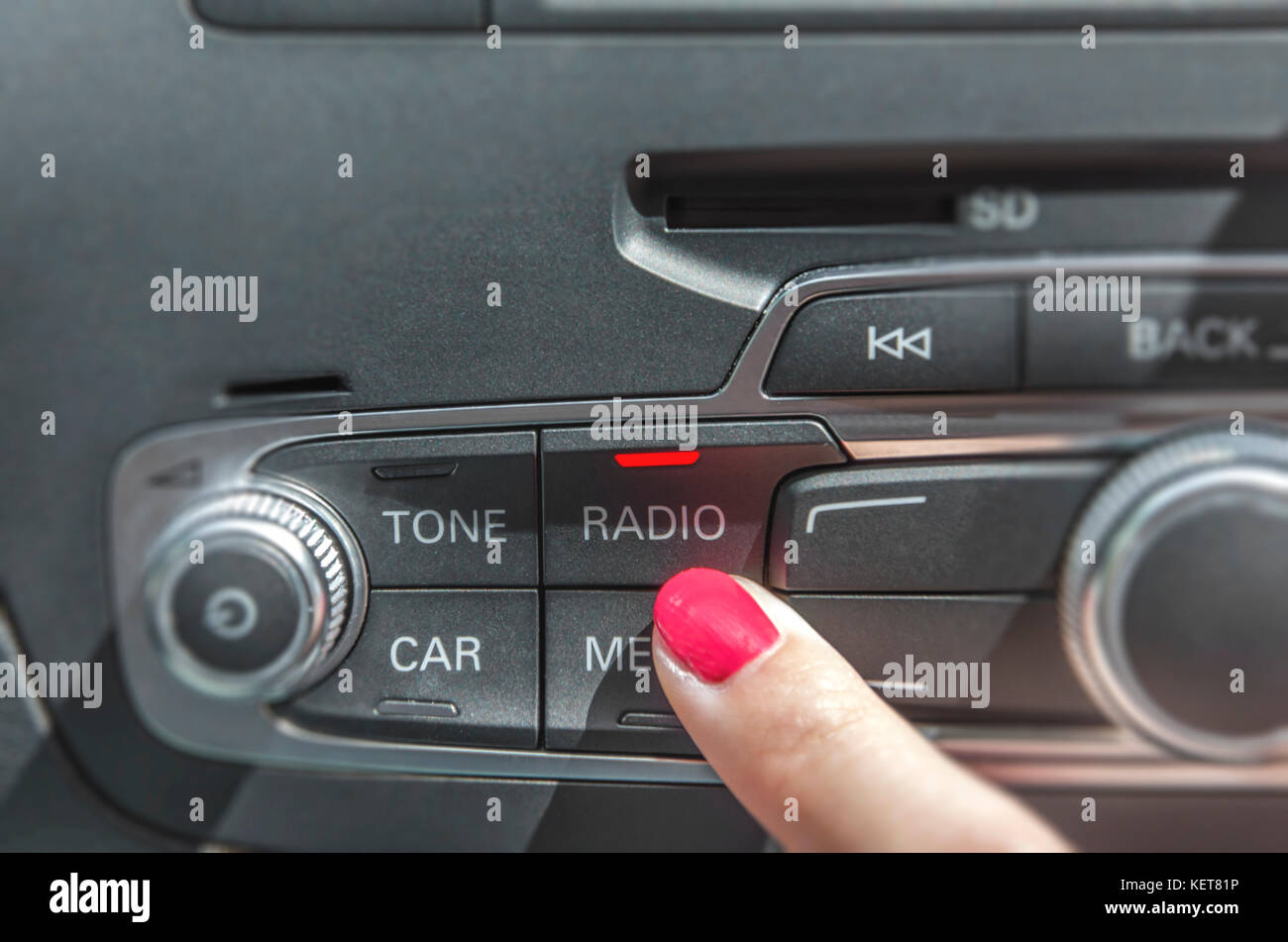 Car radio stereo panel and modern dashboard electric equipment Stock ...