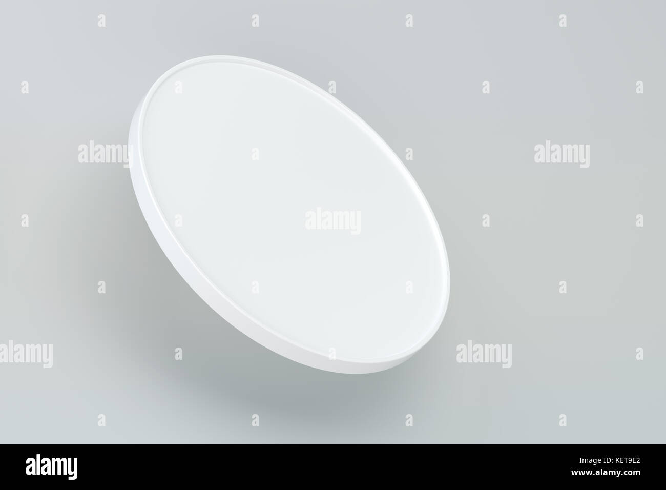 Blank round white signboard on gray background. 3d rendering Stock ...