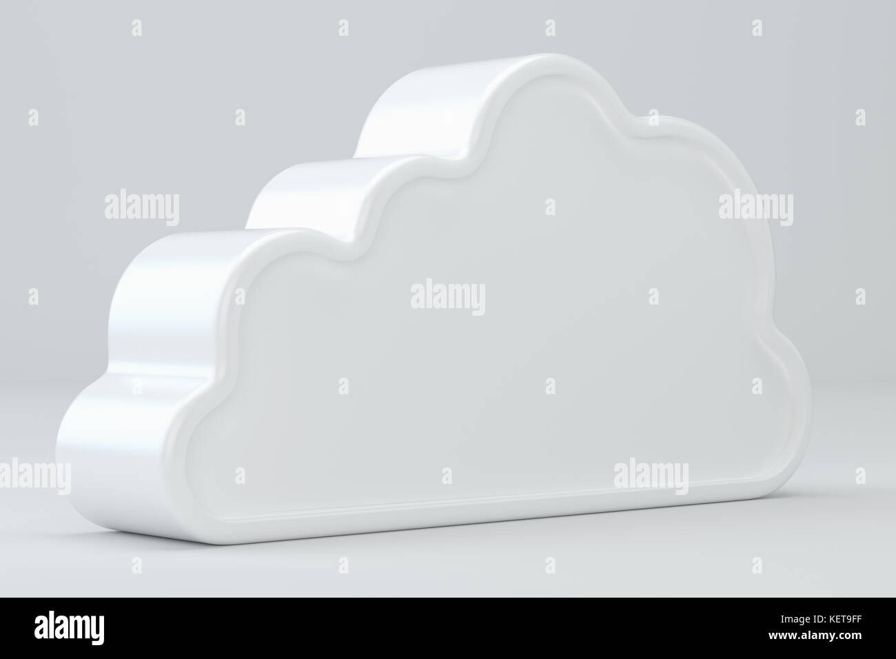White cloud icon. 3d rendering on studio background Stock Photo - Alamy